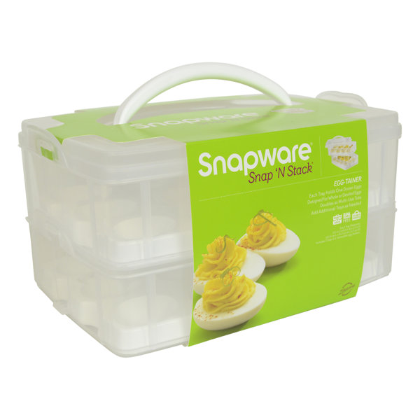 Snapware 2-Layer Snap N Stack Food Storage With Egg Holder Trays - 4 Pack | Wayfair